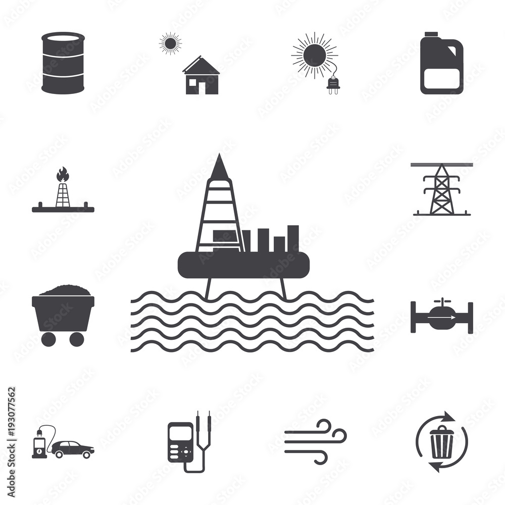 Offshore oil platform icon. Set of energy icons. Premium quality ...