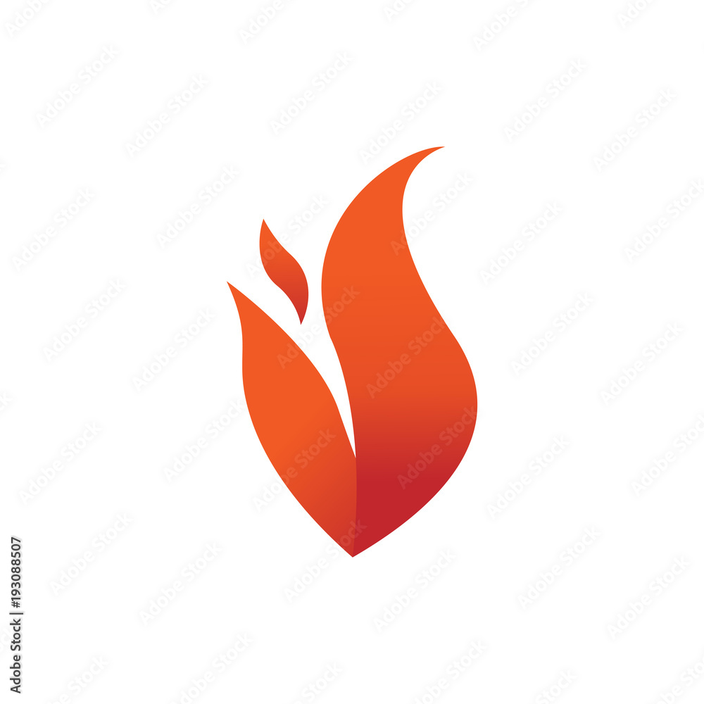 Double Spark Fire Flames Element Emblem Symbol Stock Vector | Adobe Stock