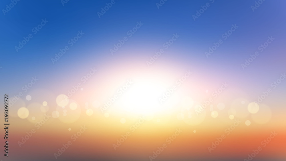 Sky & Sun. Realistic Blur Design. Abstract Shining Background. Vector ...