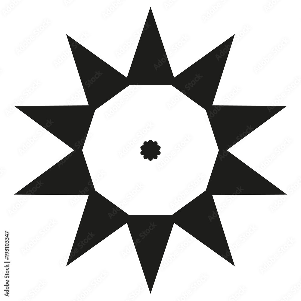 Pointed Star With Sun Around It