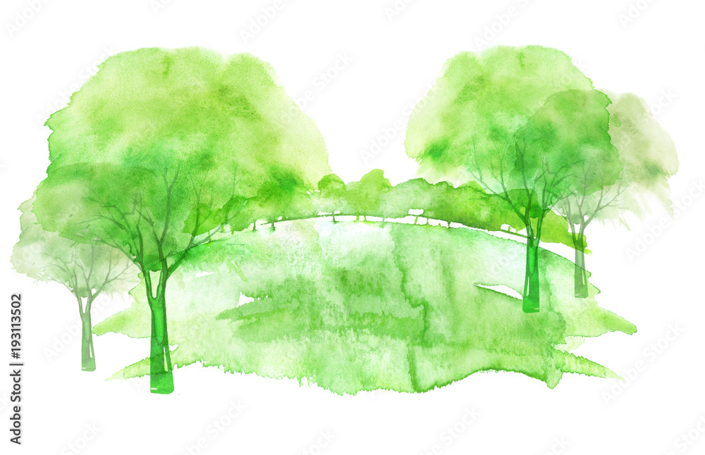 Forest Green Tree Drawing