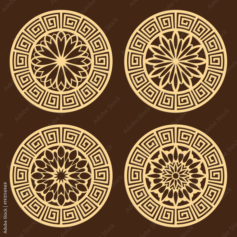 DIY laser cutting patterns. Jigsaw die cut ornaments. Islamic cutout ...