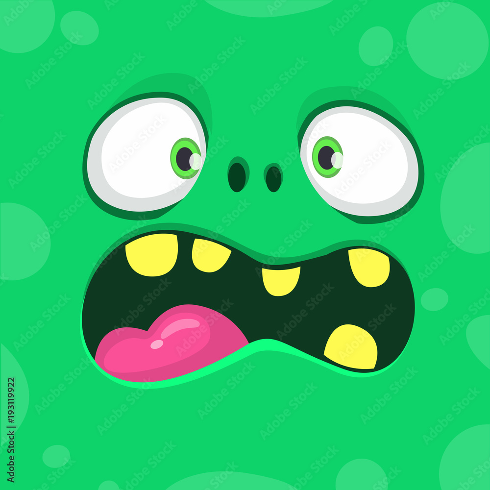 Scary Monster Face Cartoon