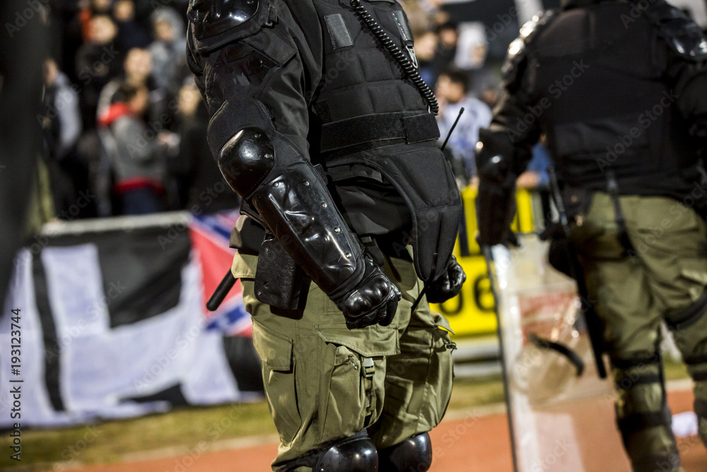 Special police unit at the stadium event secure a safe match against ...