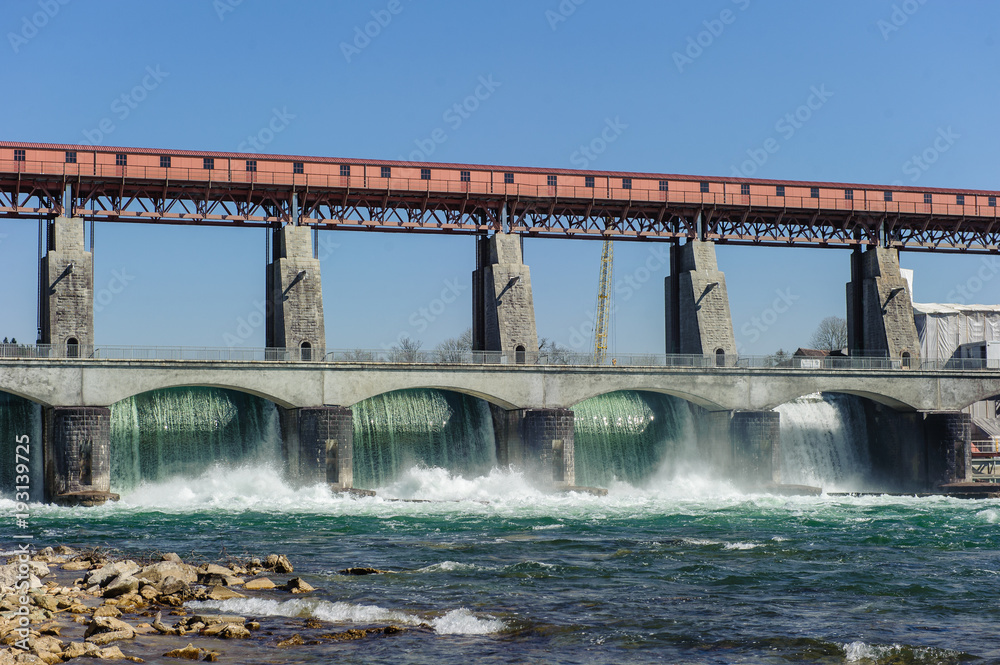 Laufwasserkraftwerk Eglisau-Glattfelden Stock Photo | Adobe Stock