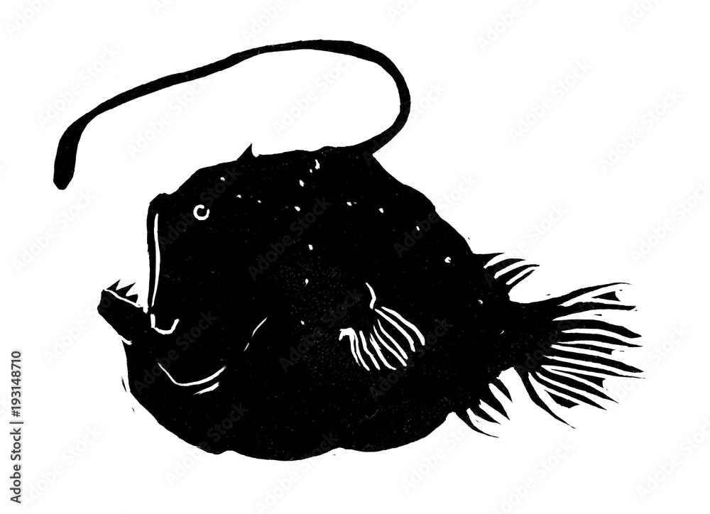 Deep Sea Angler Fish Stock Illustration | Adobe Stock