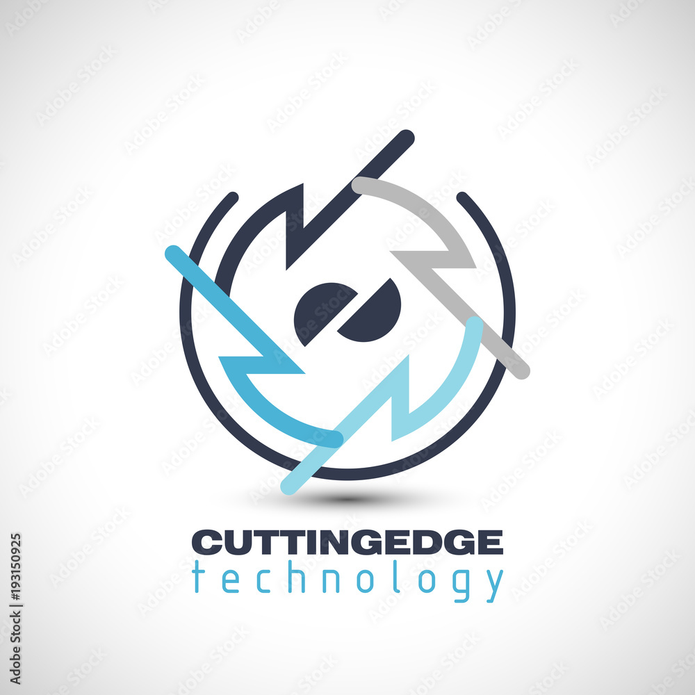 Cutting edge company logo vector illustration gear line design Stock ...
