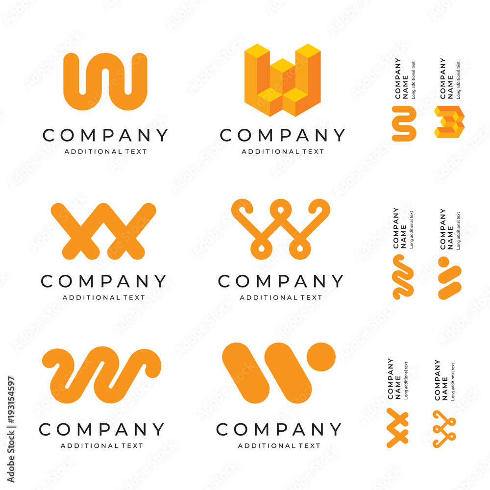 W Letter Logos Set Pack Modern Identity Brand Icons Business Symbol ...