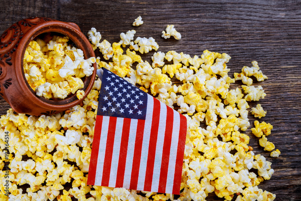 American flag USA Corn popcorn texture. Stock Photo | Adobe Stock