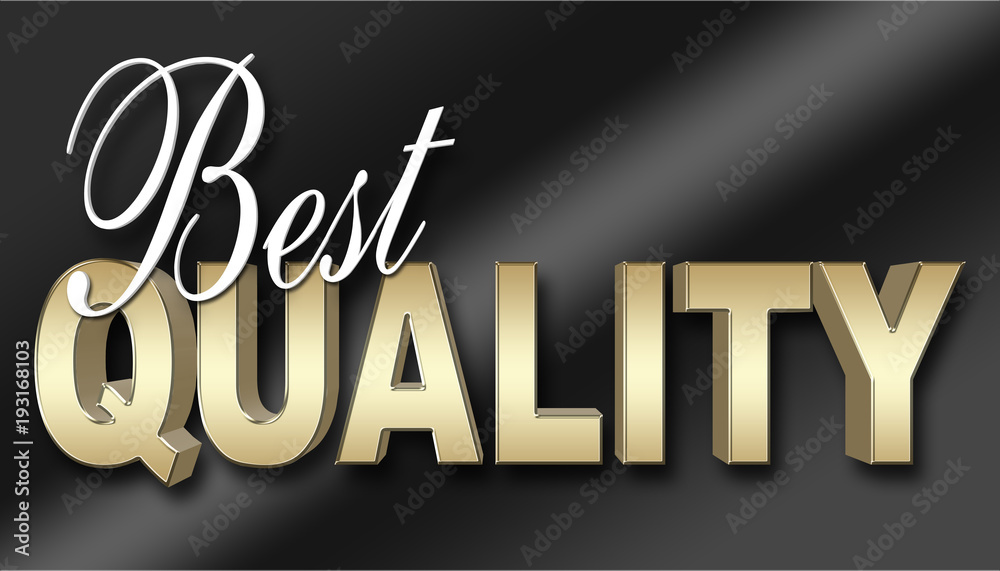 Stock Illustration - Best Quality, White Best, Golden Quality, 3D ...