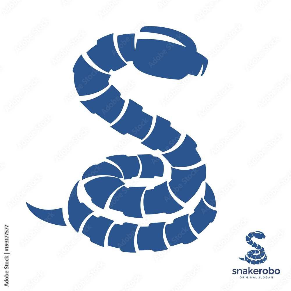 Snake robot blue Stock Illustration | Adobe Stock