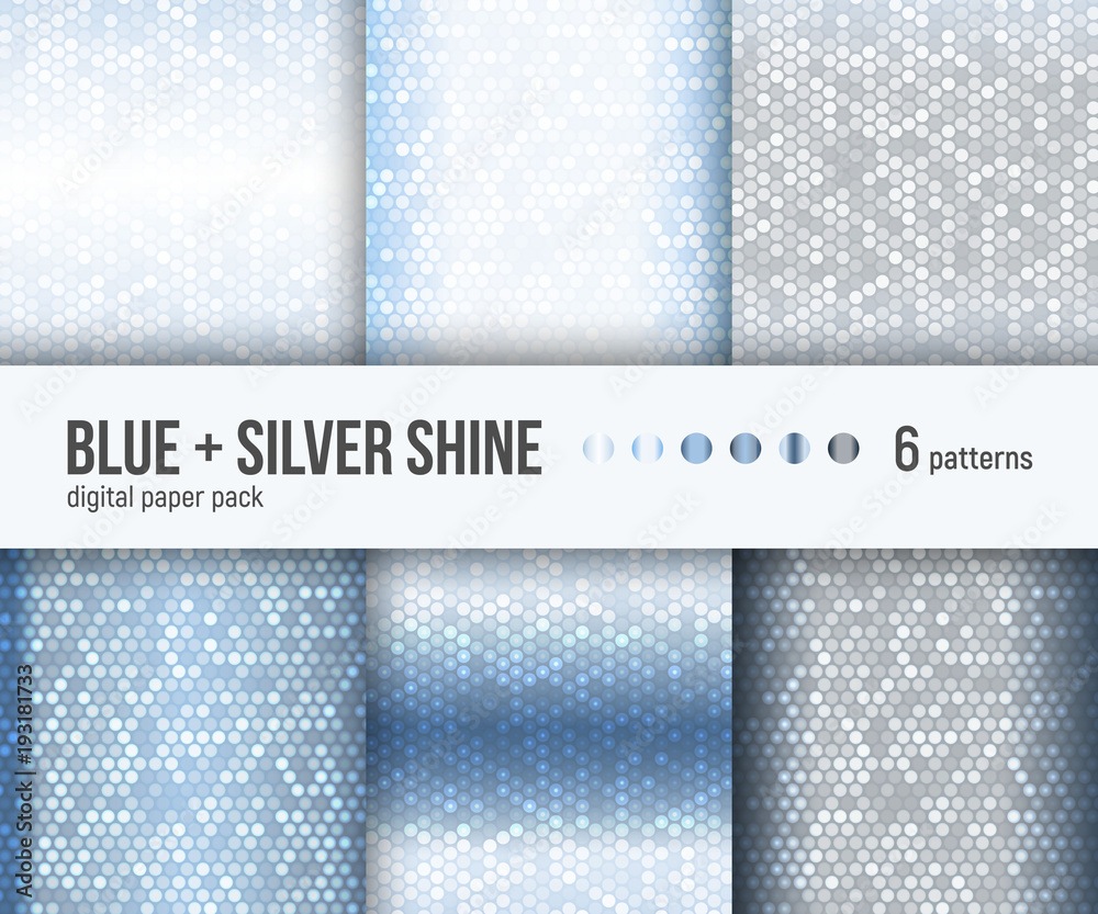 Digital paper pack, set of 6 abstract geometric backgrounds. Seamless ...