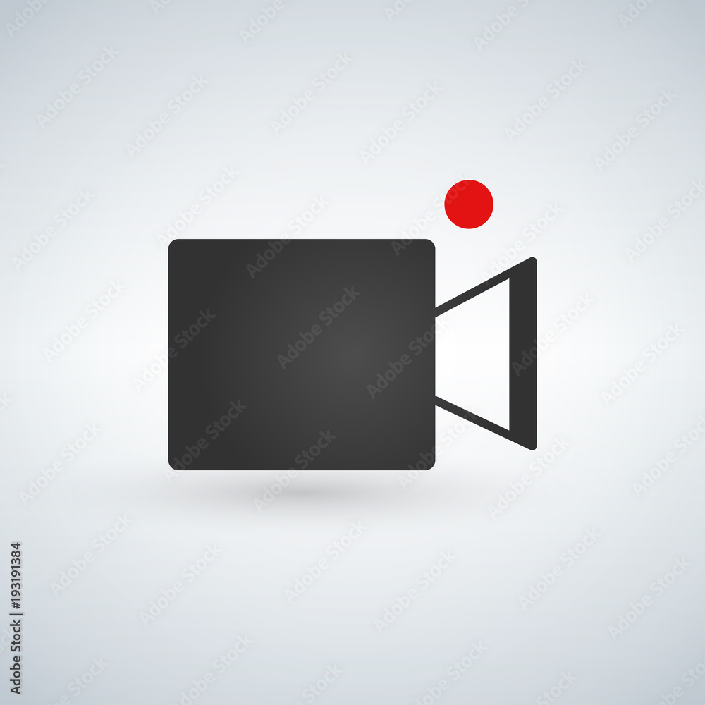 Video record vector icon, video camera symbol. Modern, simple flat ...