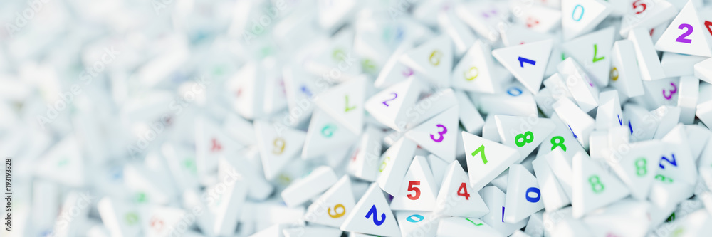 Infinite random numbers 3d rendering, original background, technology ...