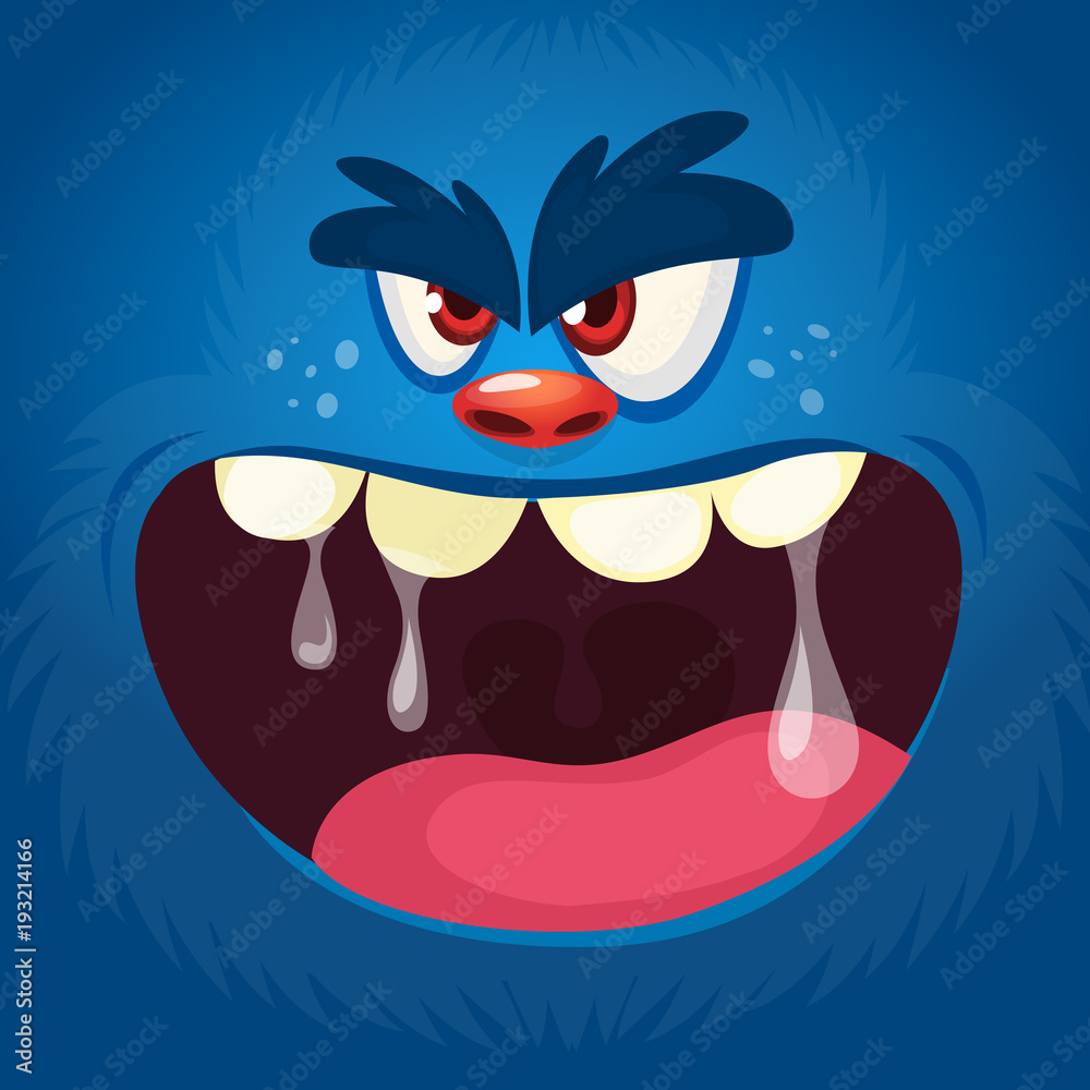 Angry Screaming Cartoon Face