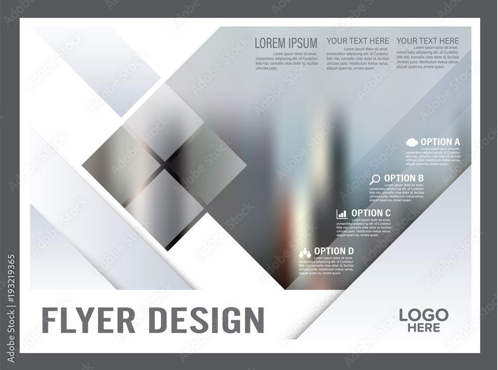 Black and white flyer design template. Annual Report Leaflet cover ...