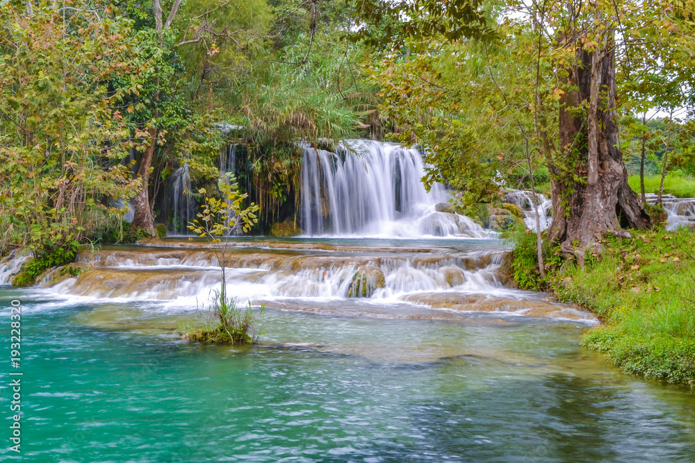 Tamasopo waterfalls at Huasteca Potosina, Mexico ภาพถ่ายสต็อก | Adobe Stock
