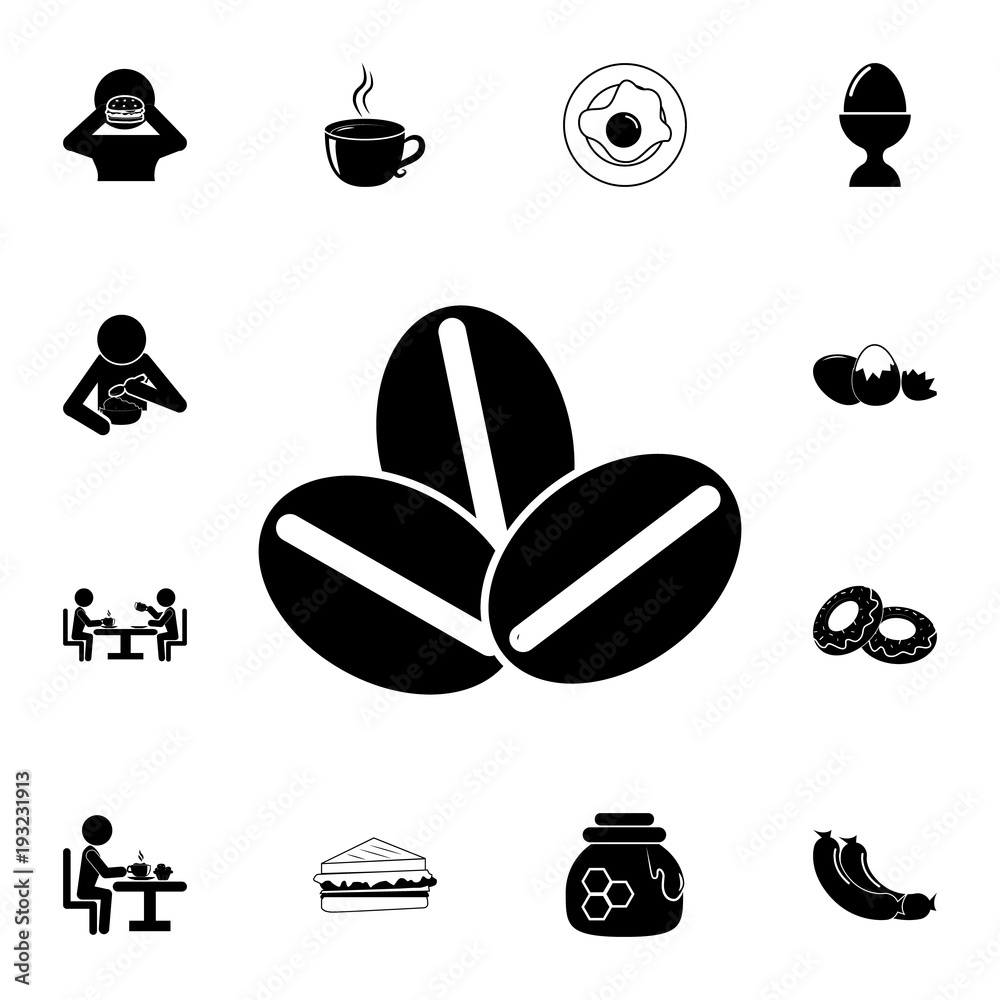 Coffee bean icon. Breakfast Icon. Premium quality graphic design. Signs ...