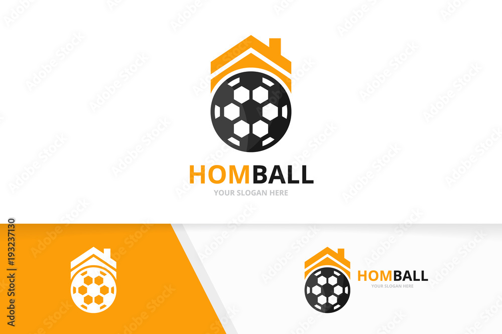 Vector soccer and real estate logo combination. Ball and house symbol ...