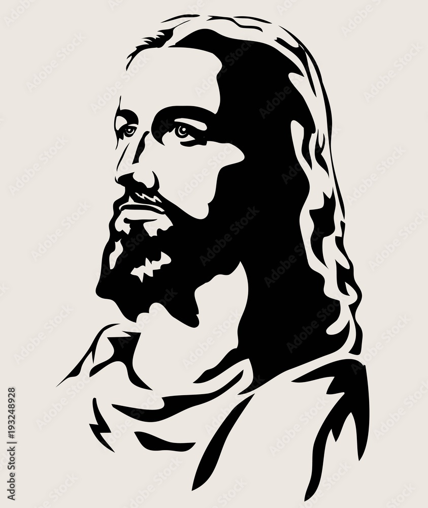 Jesus Face Silhouette, art vector design Stock Vector | Adobe Stock