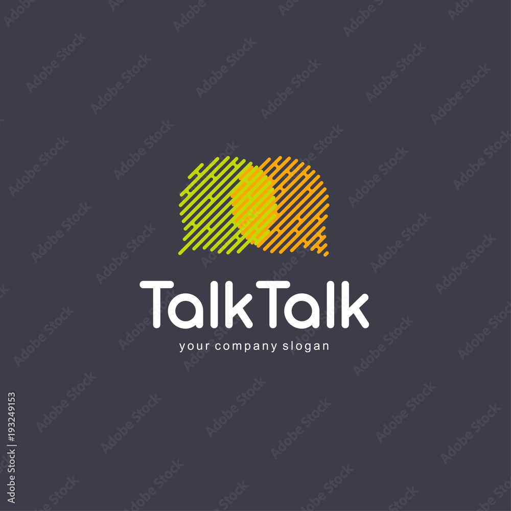 Abstract communication logo design elements. Chat logo, talking sms ...