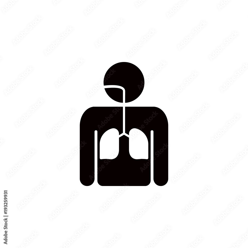 human respiratory system icon. Detailed icon of parts of human organs ...