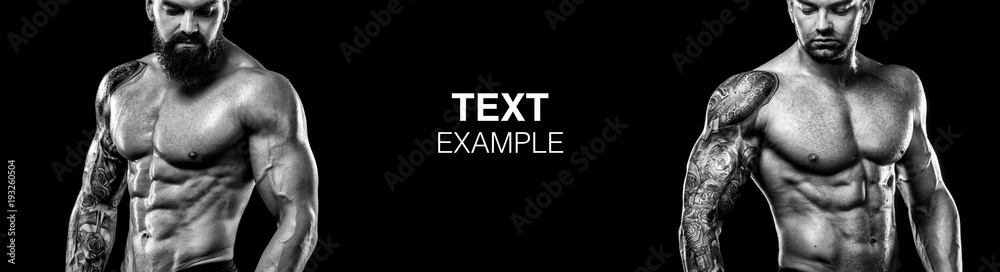 Sports wallpaper on dark background. Power athletic guy bodybuilder ...