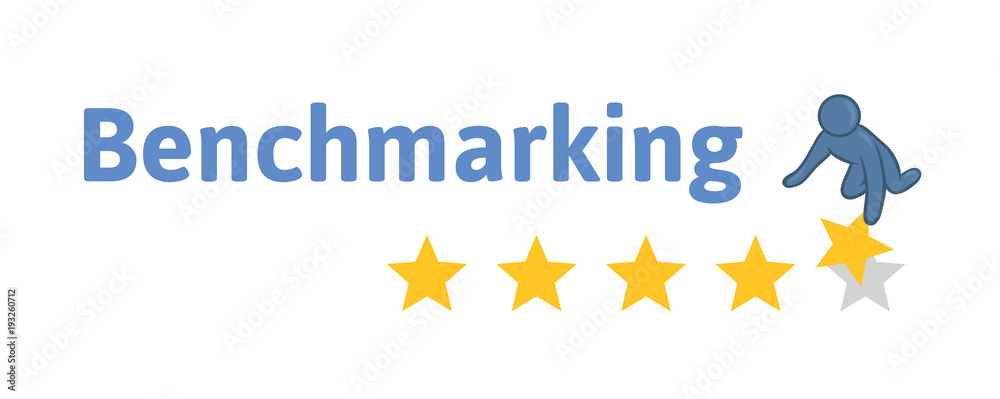 Man appreciates the service on a five-point scale. A five star rating ...