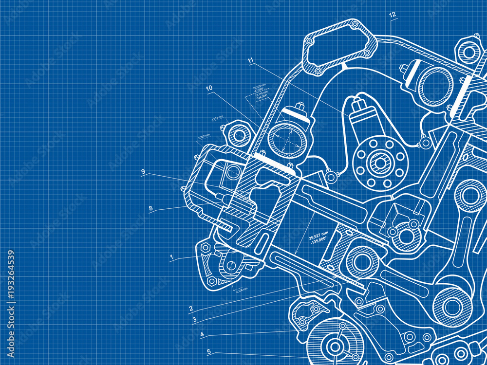 Engine drawning background 2 Stock Vector | Adobe Stock