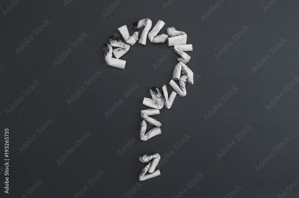 Question mark of cigarette butts Stock Photo | Adobe Stock
