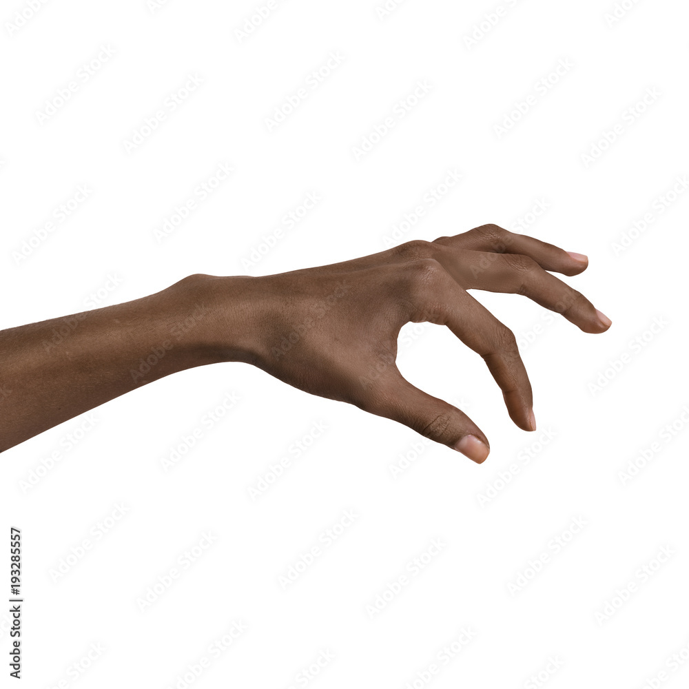 African american black hand gesture isolated on white background Stock ...