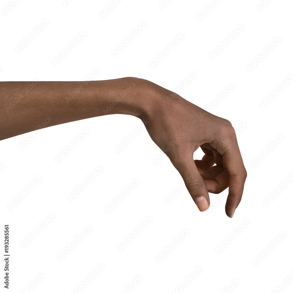 African american black hand gesture isolated on white background Stock ...