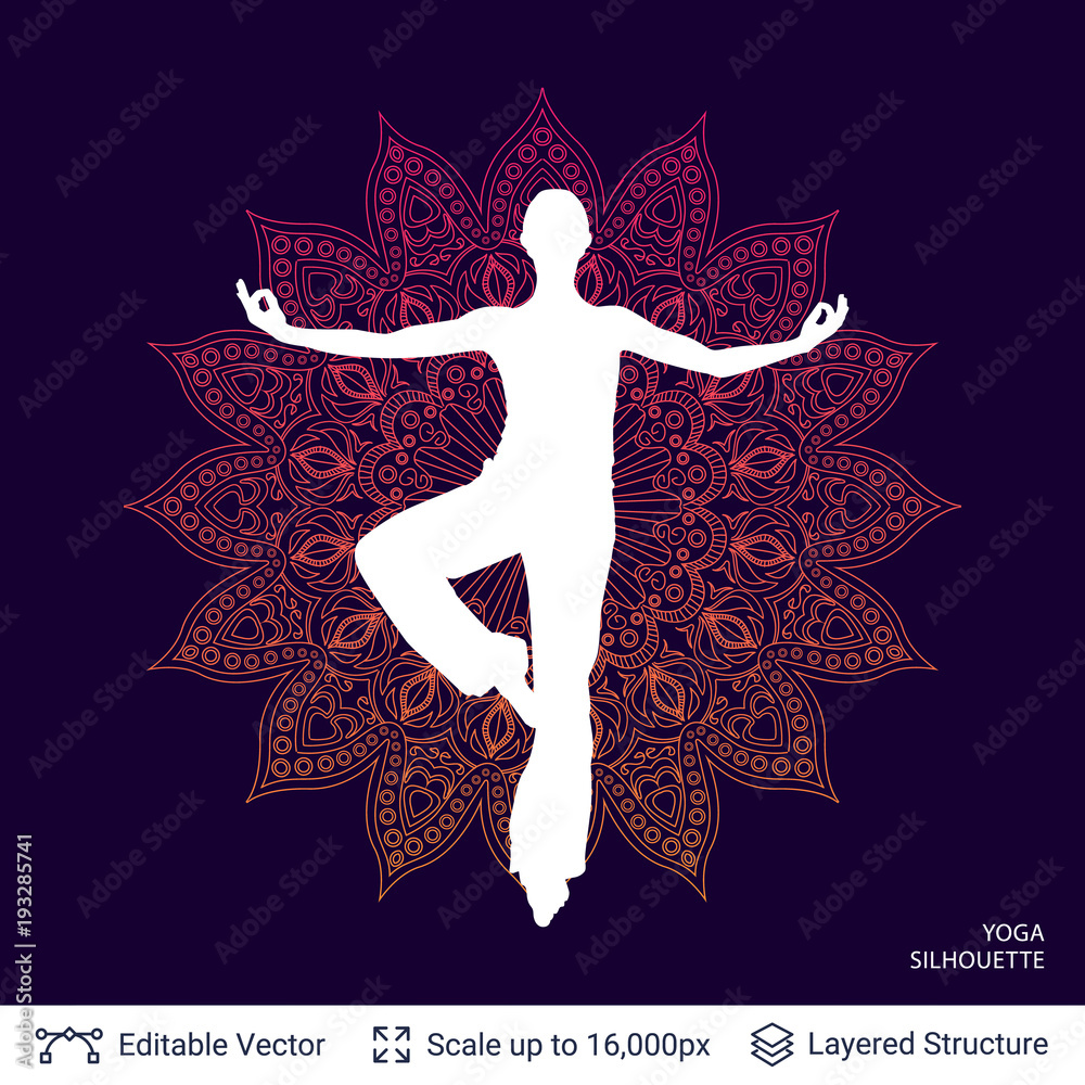 Yoga background vector template. Stock Vector | Adobe Stock