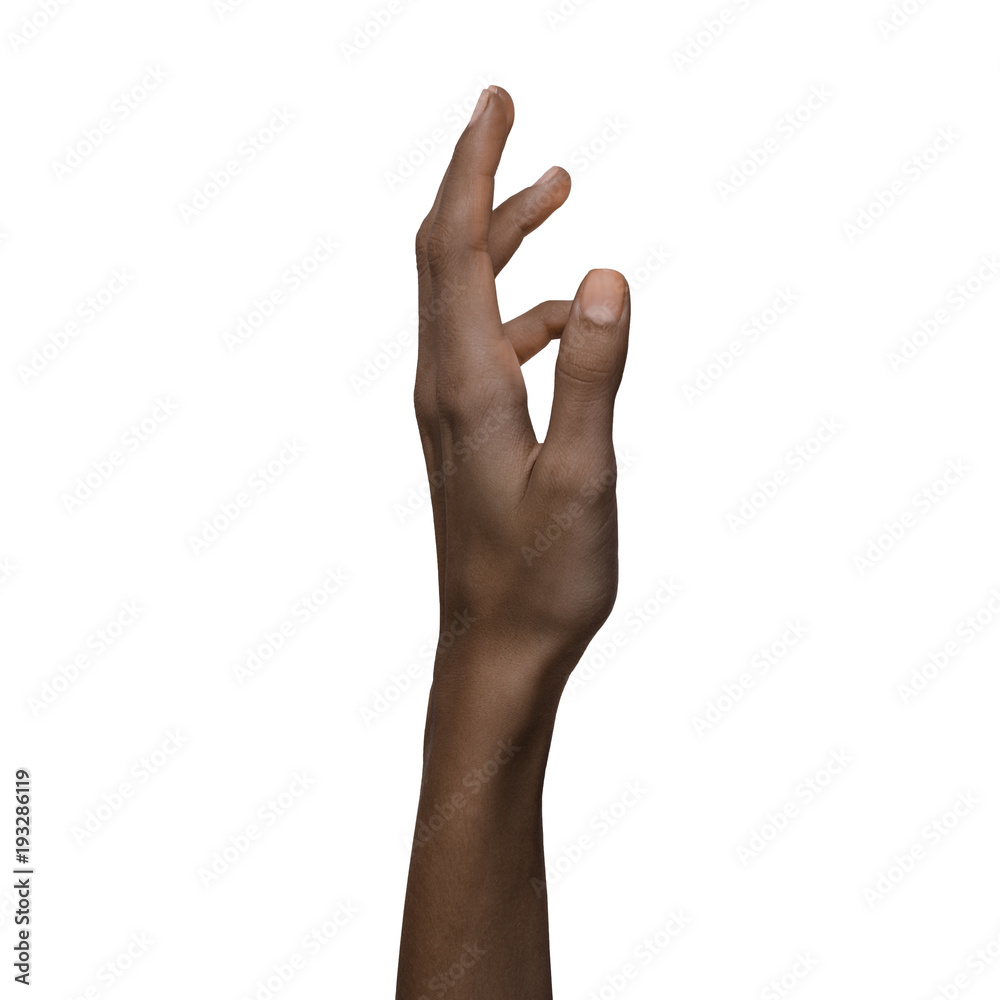 African american black hand gesture isolated on white background Stock ...