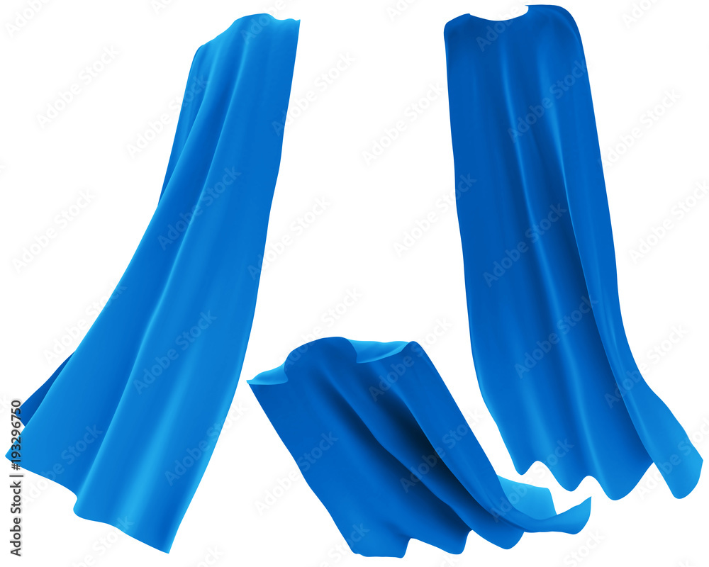 Superhero blue cape isolated on white Stock Illustration | Adobe Stock