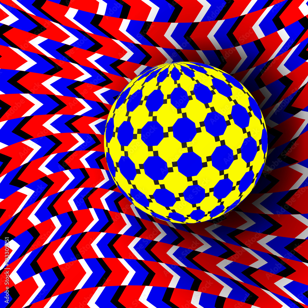 Illusion Vector. Optical 3d Art. Rotation Dynamic Optical Effect. Swirl ...