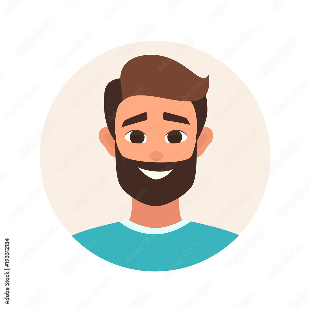 avatar smiling boy facial expression. vector icon isolated from white ...