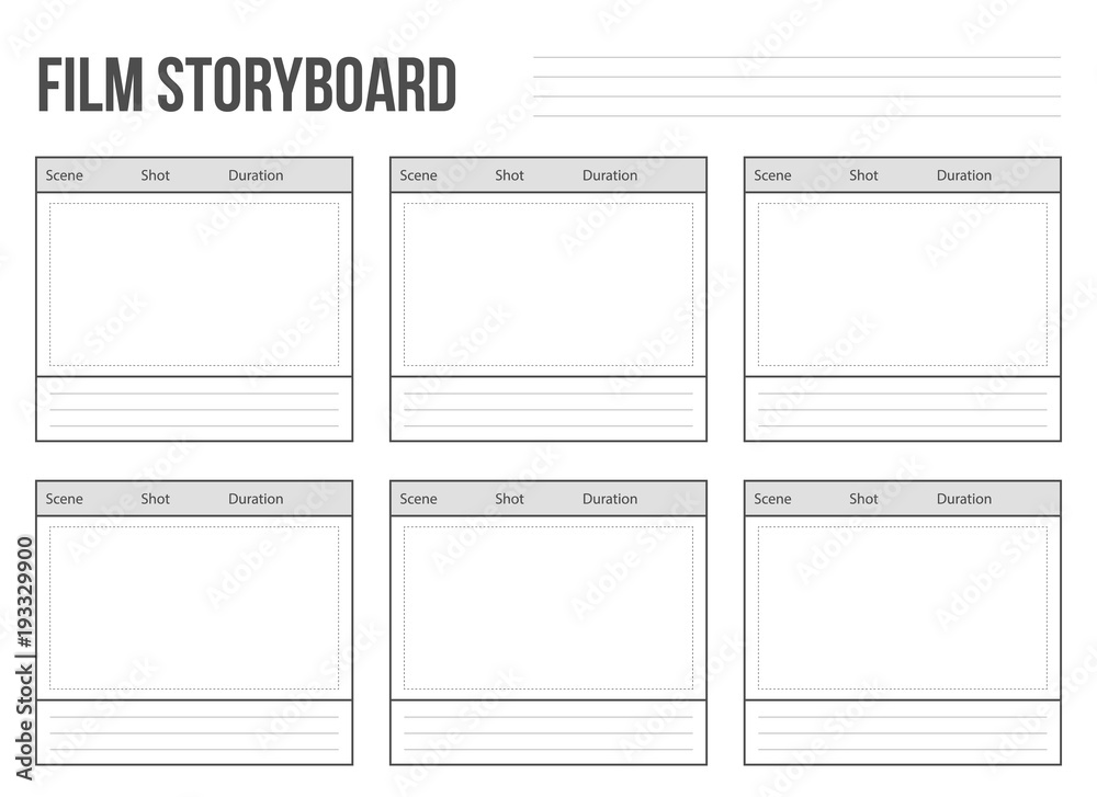 Creative vector illustration of professional film storyboard mockup ...