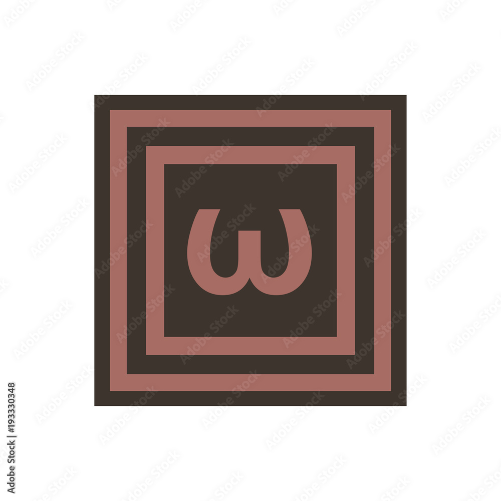 Vector symbol of small letter Omega from the Greek alphabet Stock ...