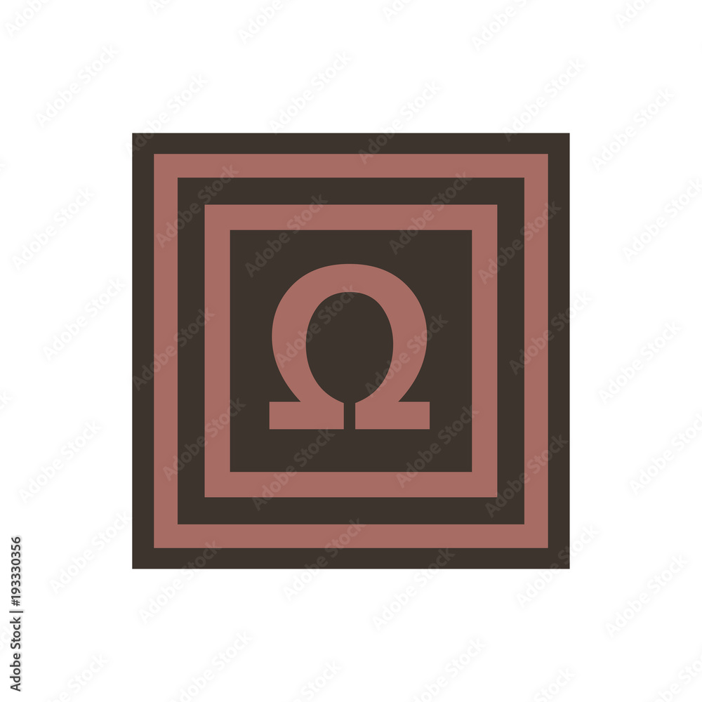 Vector symbol of letter Omega from the Greek alphabet Stock Vector ...