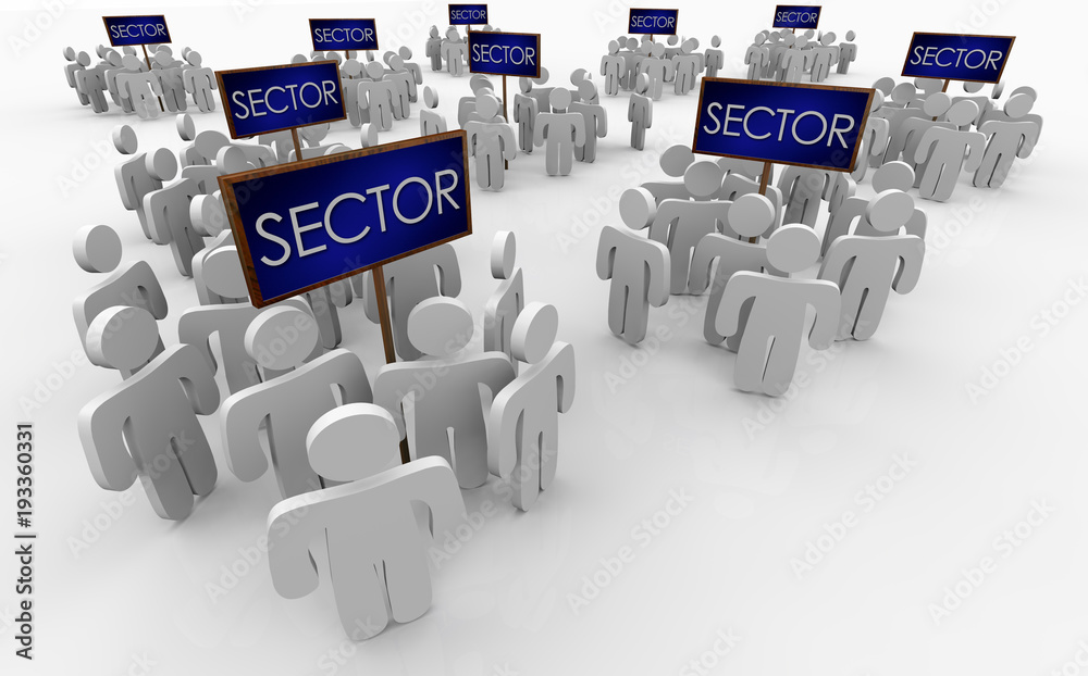 Sector People Segments Groups Demographics Signs 3d Illustration Stock ...