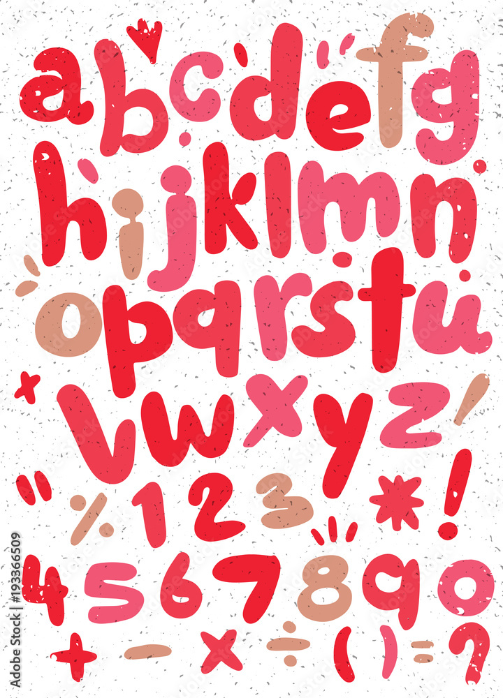 Vetor de Hand drawn alphabet letters.Marker handwritten font.Isolated ...