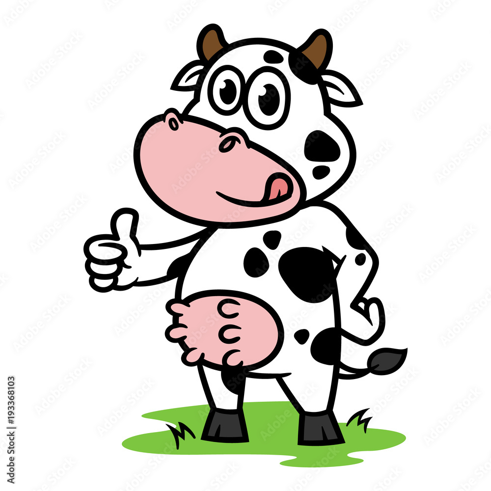 Cartoon Cow Character Stock Vector | Adobe Stock