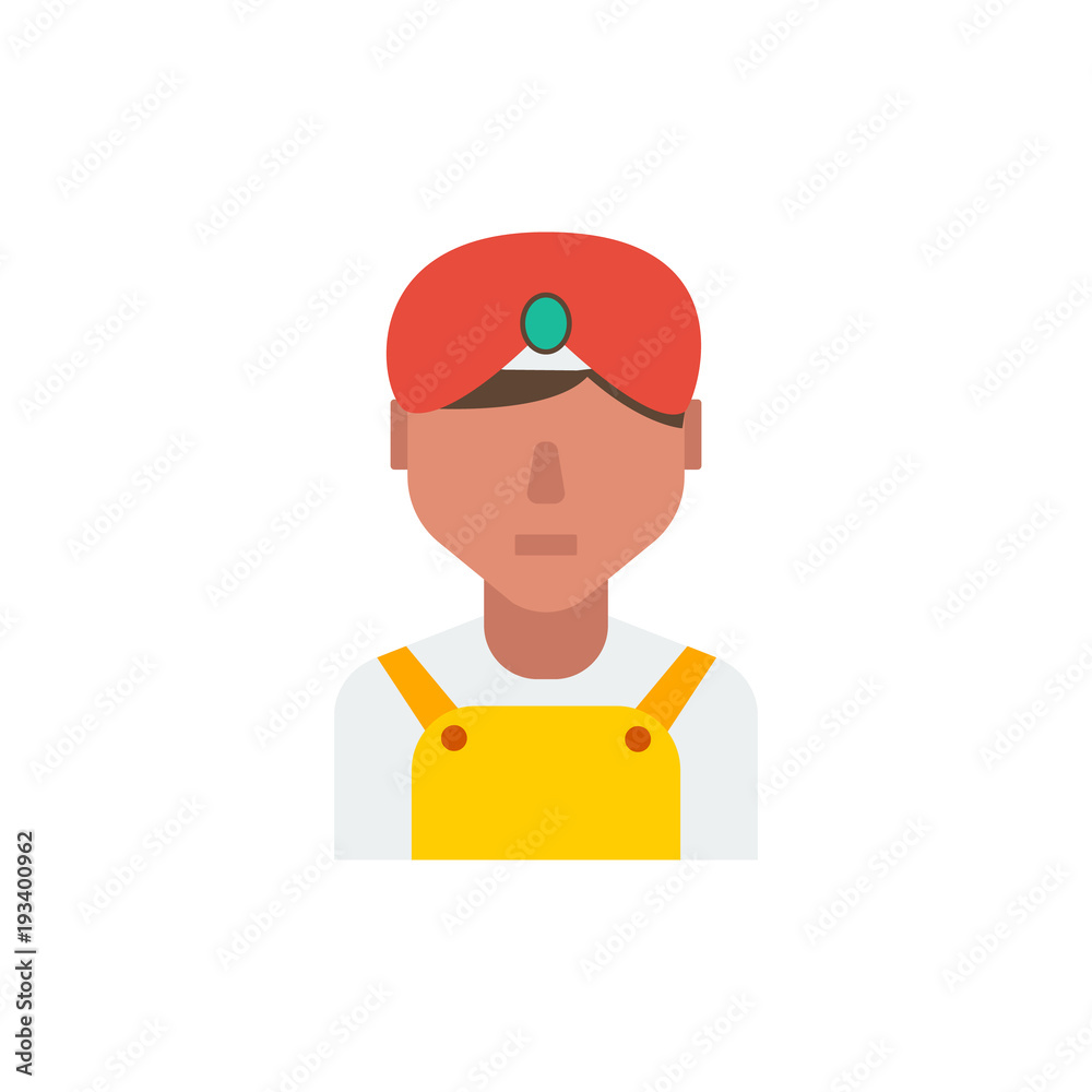 Indian worker icon flat symbol. Isolated vector illustration of indian ...