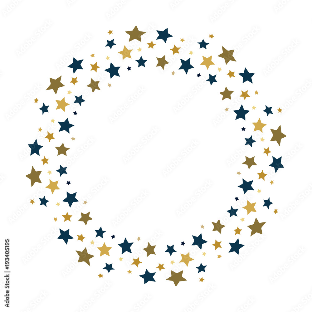 Vector stars wreath. Stars frame for greeting, invitation cards design ...