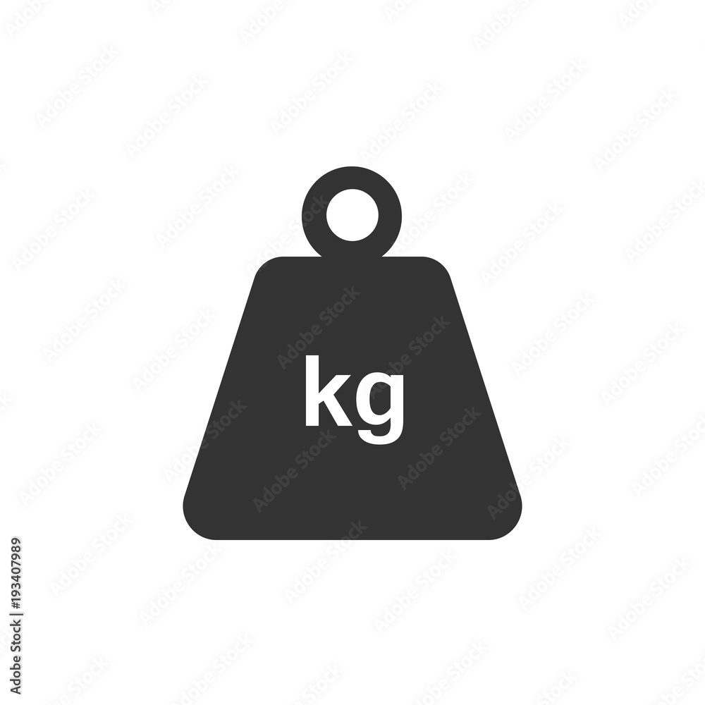 Pictograph of weight. Flat vector illustration in black on white ...