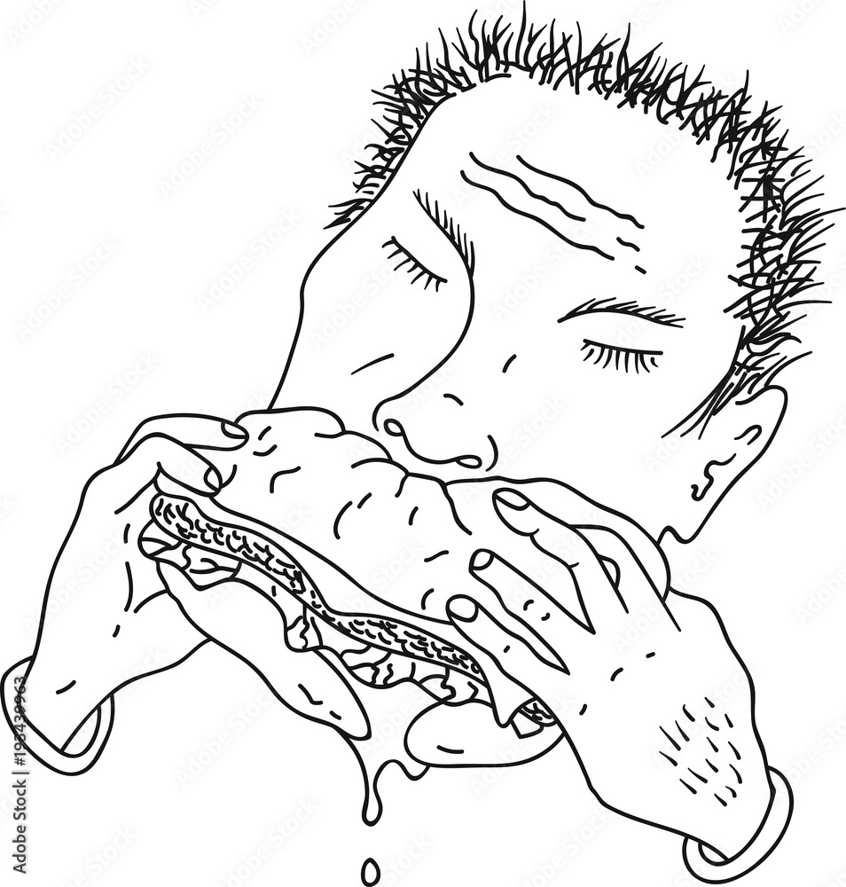 Hand Drawn Doodle Sketch Line Art Vector Caricature Illustration of Man ...