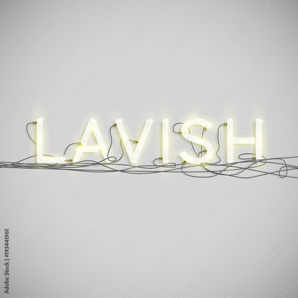 Neon electric word type, vector illustration. Stock Vector | Adobe Stock