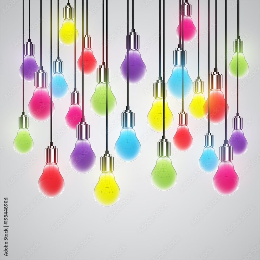 Realistic Lightbulb Vector Illustration Stock Vector Adobe Stock