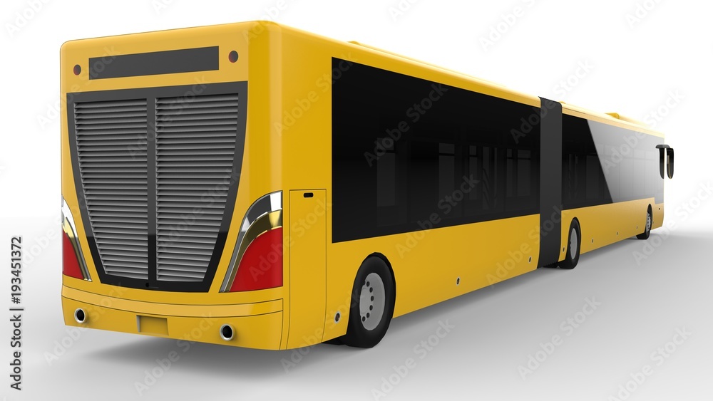A large city bus with an additional elongated part for large passenger ...